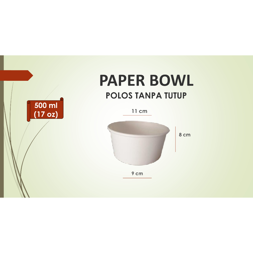Jual Paper Cup Bowl Mangkok Kertas Tahan Panas Mie Ayam Bakso Mangkok