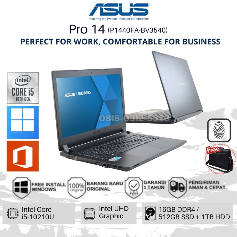Jual Laptop Asus Pro P1440FA-BV3540 Core i5-10210U, 16GB, 512GB SSD ...