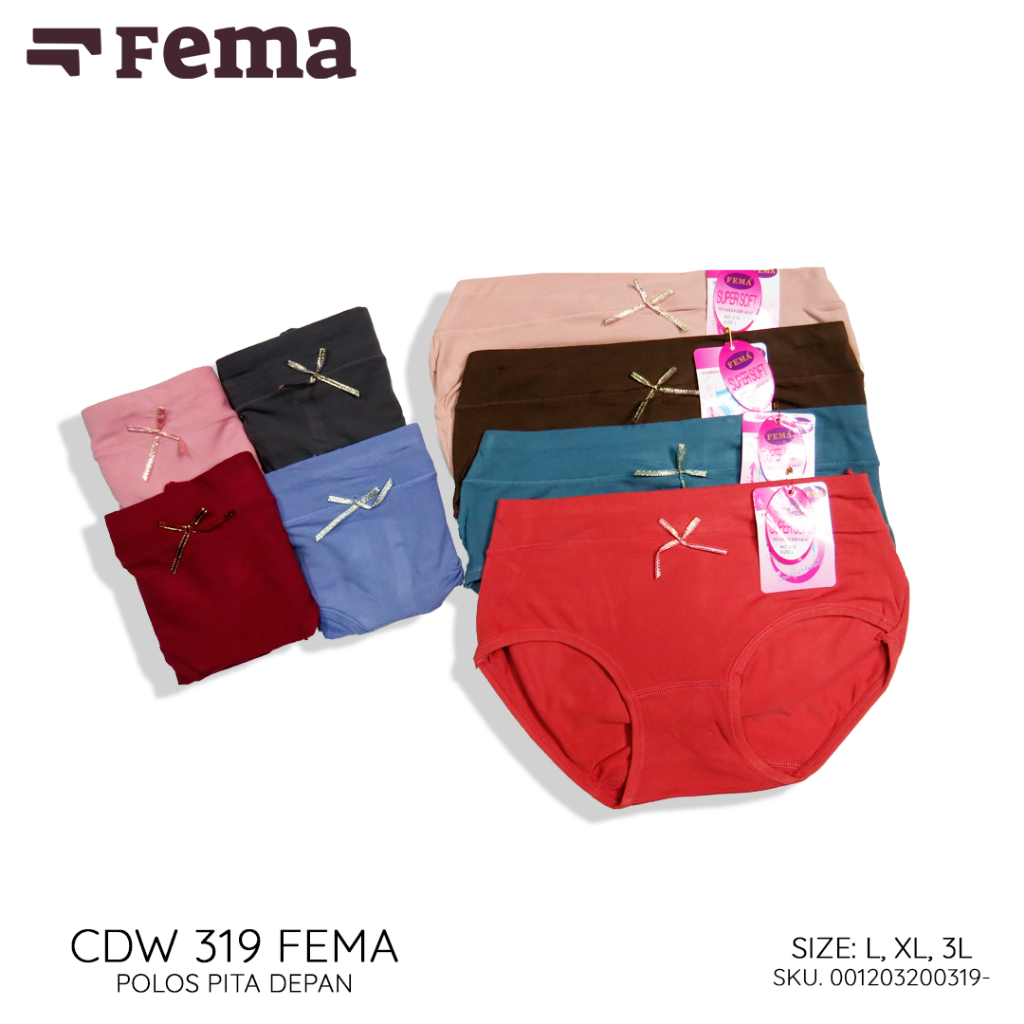 Jual FEMA Official Shop Ecer 1 Pcs Celana Dalam Wanita 319 Polos Pita ...
