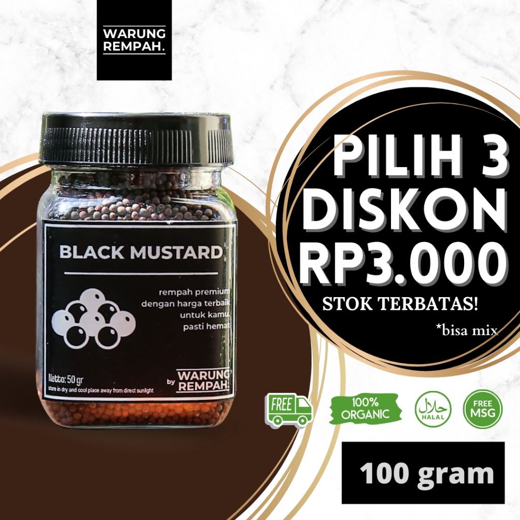 Jual Black Mustard Mostar Biji Sawi Hitam Utuh Asli | Shopee Indonesia