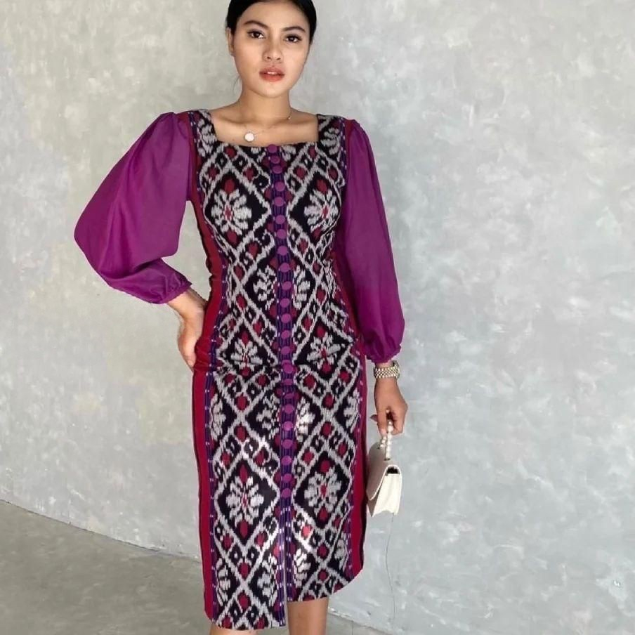 Jual Dress tenun Couple dress tenun elegan tenun blanket dress tenun kantoran formal | Shopee ...