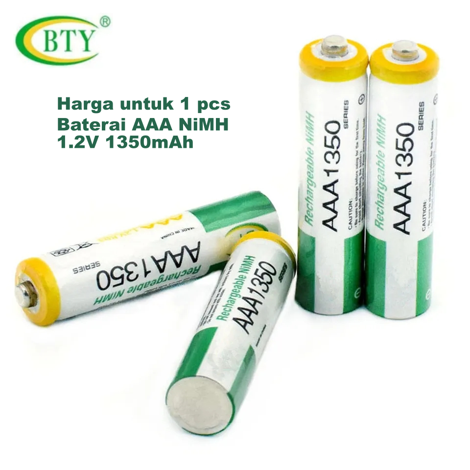Jual Baterai Cas AAA Isi Ulang BTY 1.2V 1350mAh Rechargeable NiMH ...