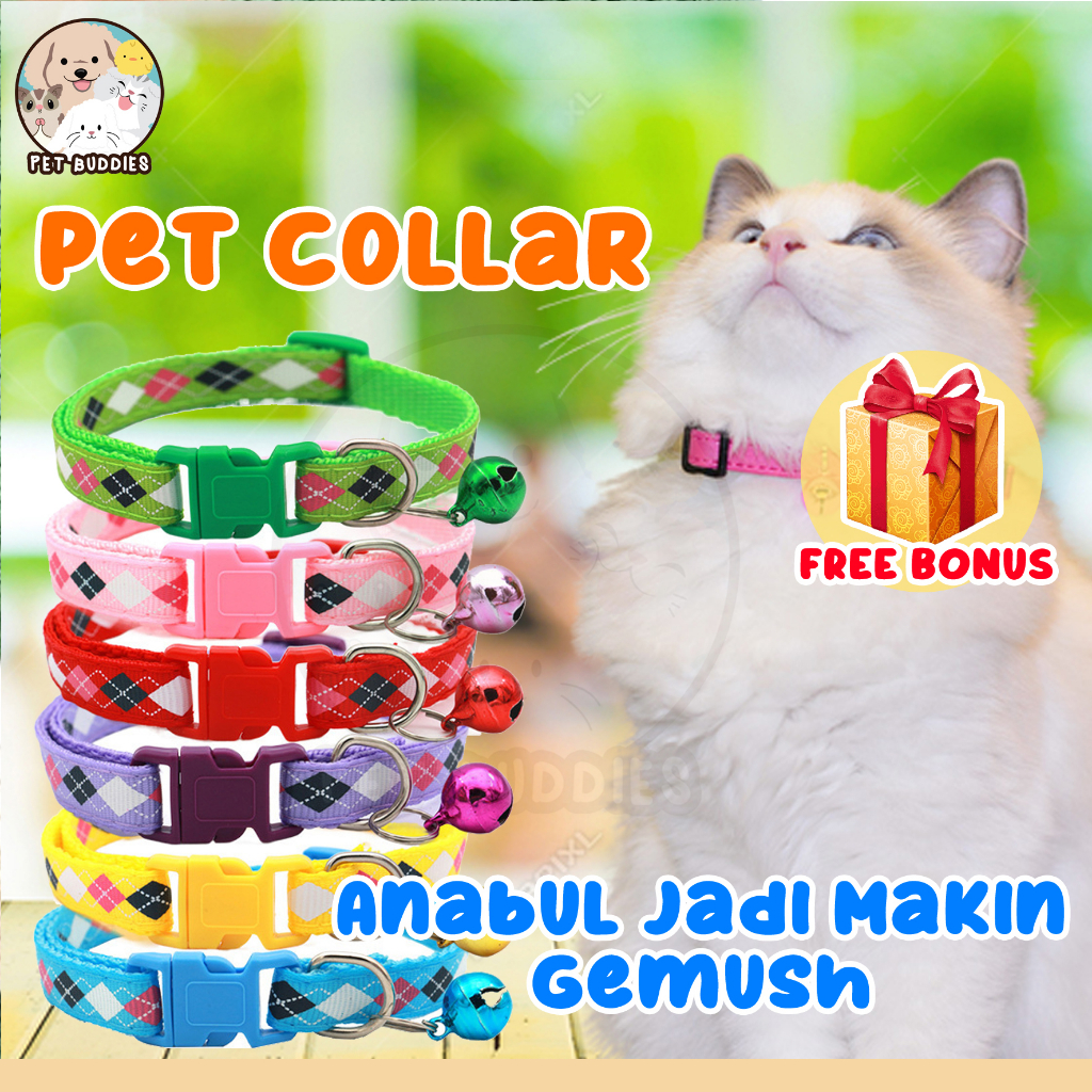 Jual Pet Collar Kalung Lonceng Kucing, Anjing Motif Lucu Reflektif ...