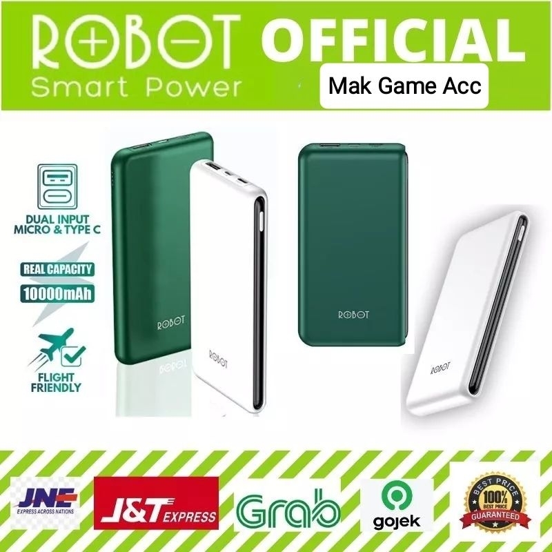 Jual POWER BANK ROBOT RT180 10.000MAH DUAL INPUT PORT TYPE C DAN MICRO ...