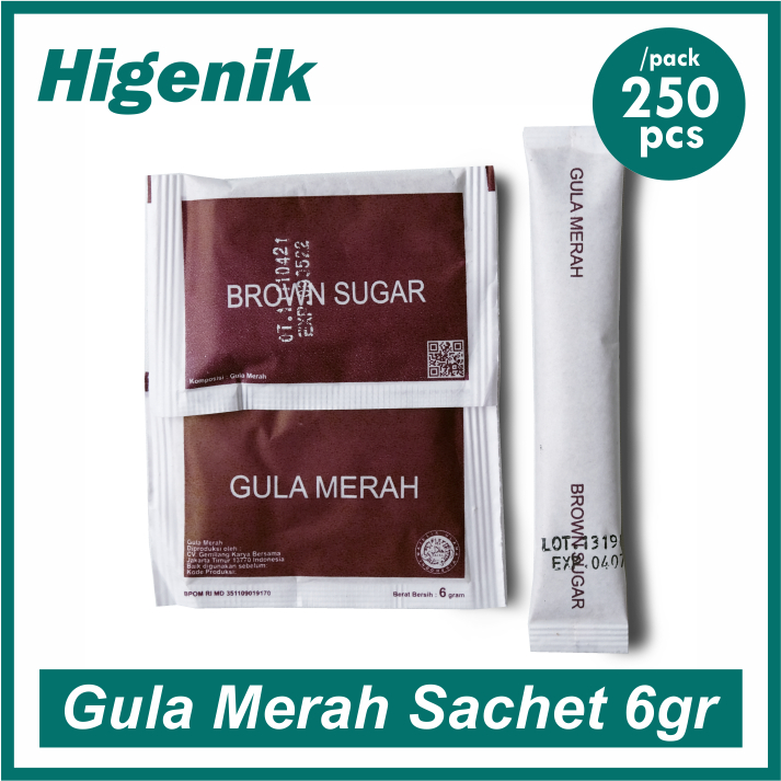 Jual Gula Merah Sachet 6 Gram / Brown Sugar / Gula Saset Hotel / Gula ...