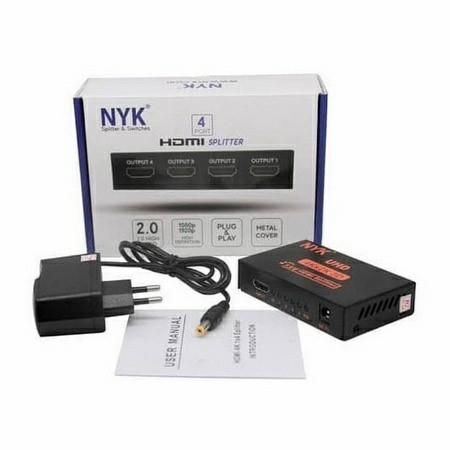 Jual HDMI Splitter 4 port spliter - GRC-HDMI-104 | Shopee Indonesia