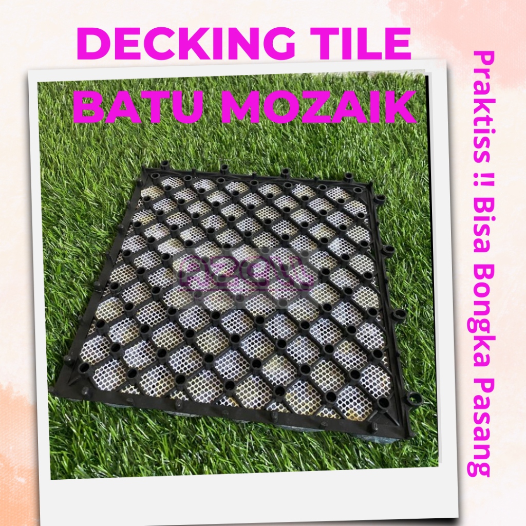 Jual Decking Tile Batu Mozaik - Batu ubin Mozaik bongkar pasang - Batu ...