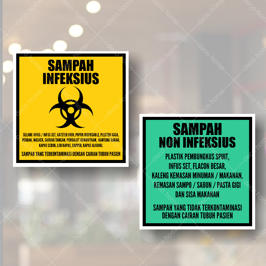 Jual Sticker Waterproof Label Sampah Infeksius Sampah Non Infeksius ...
