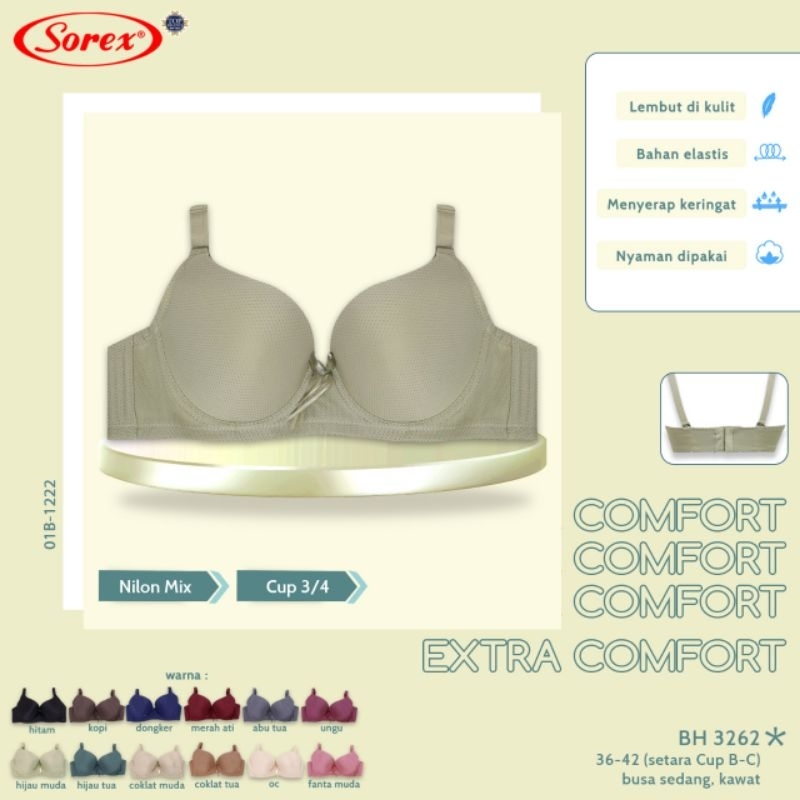 Jual Bh Sorex Extra Comfort 3262 Kawat Kait 3 | Shopee Indonesia