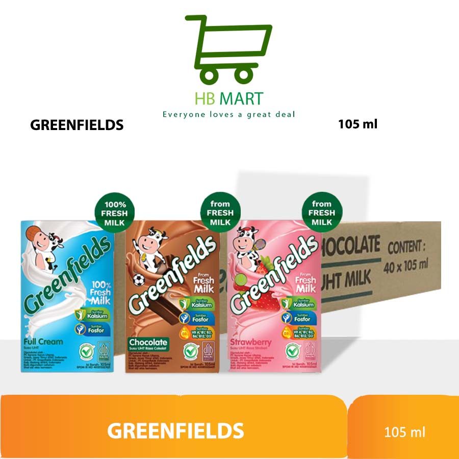 Jual Greenfields Susu UHT 105 ML X 40 pcs (1 Karton) / KHUSUS OJOL Susu UHT Greenfields 105 ML ...