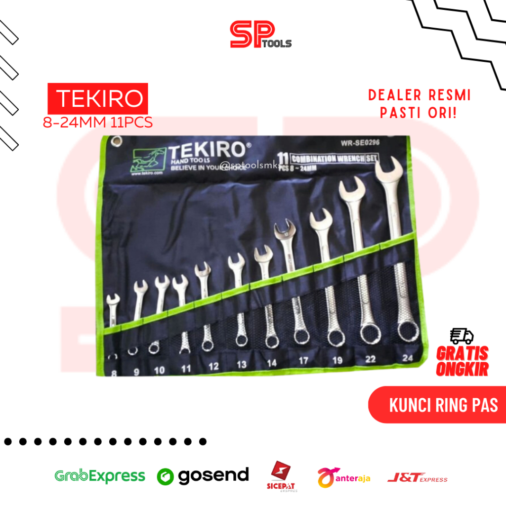 Jual KUNCI RING PAS SET TEKIRO 11 PCS 11PCS 8-24MM 8-24 MM / KUNCI RING ...
