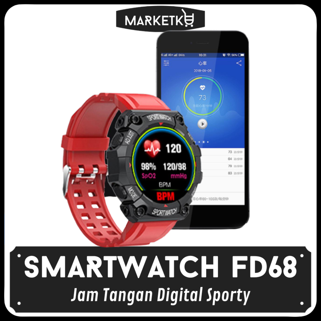 Jual Jam Tangan Digital FD68 - Smartwatch FD68 Sport Bluetooth Waterproof | Shopee Indonesia