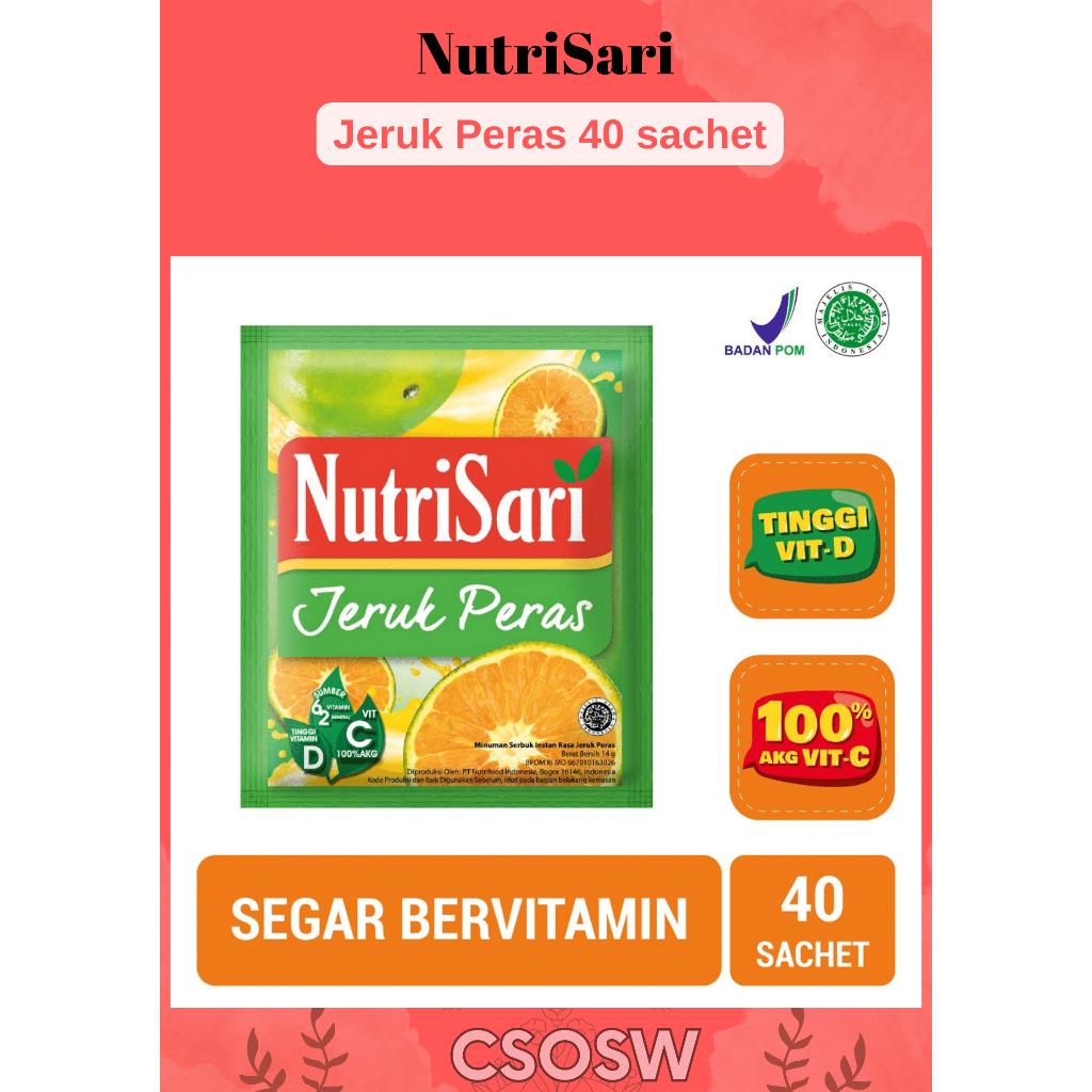 Jual NutriSari Jeruk Peras 40 sachet - Minuman Buah Vitamin C | Shopee ...