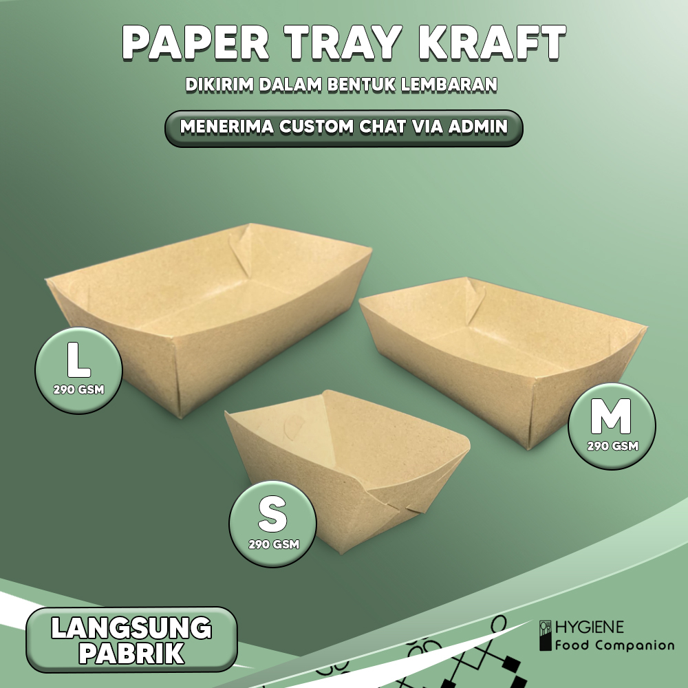 Jual FOOD TRAY PAPER TRAY / NAMPAN KERTAS / PAPER TRAY ECO KRAFT SEMUA ...