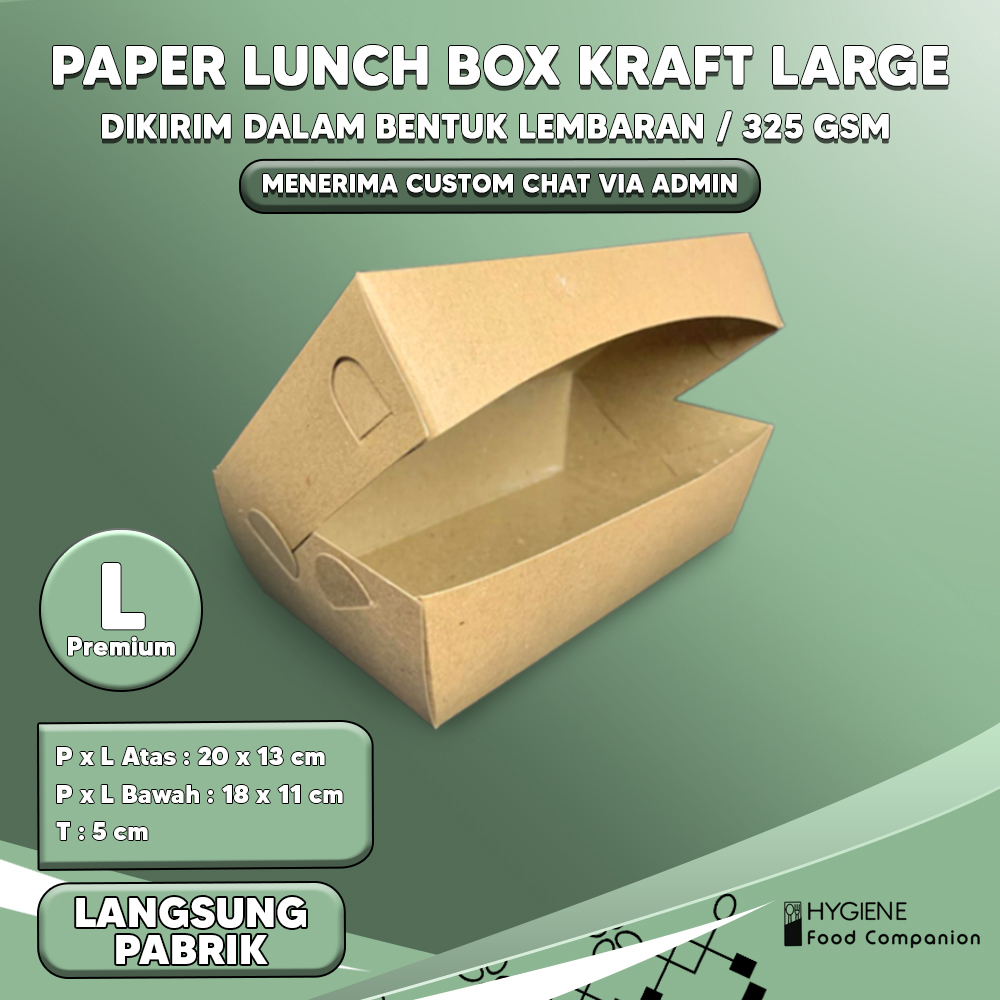 Jual PAPER LUNCH BOX / KOTAK MAKAN KERTAS LAMINASI ECO KRAFT SEMUA UK ...