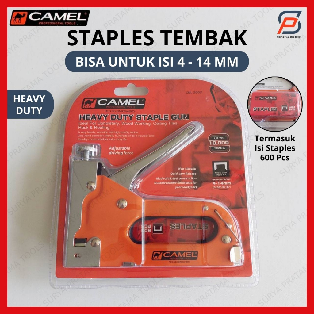 Jual Camel Staples Tembak Staple Gun Tacker Stapler Hekter Heavy Duty ...