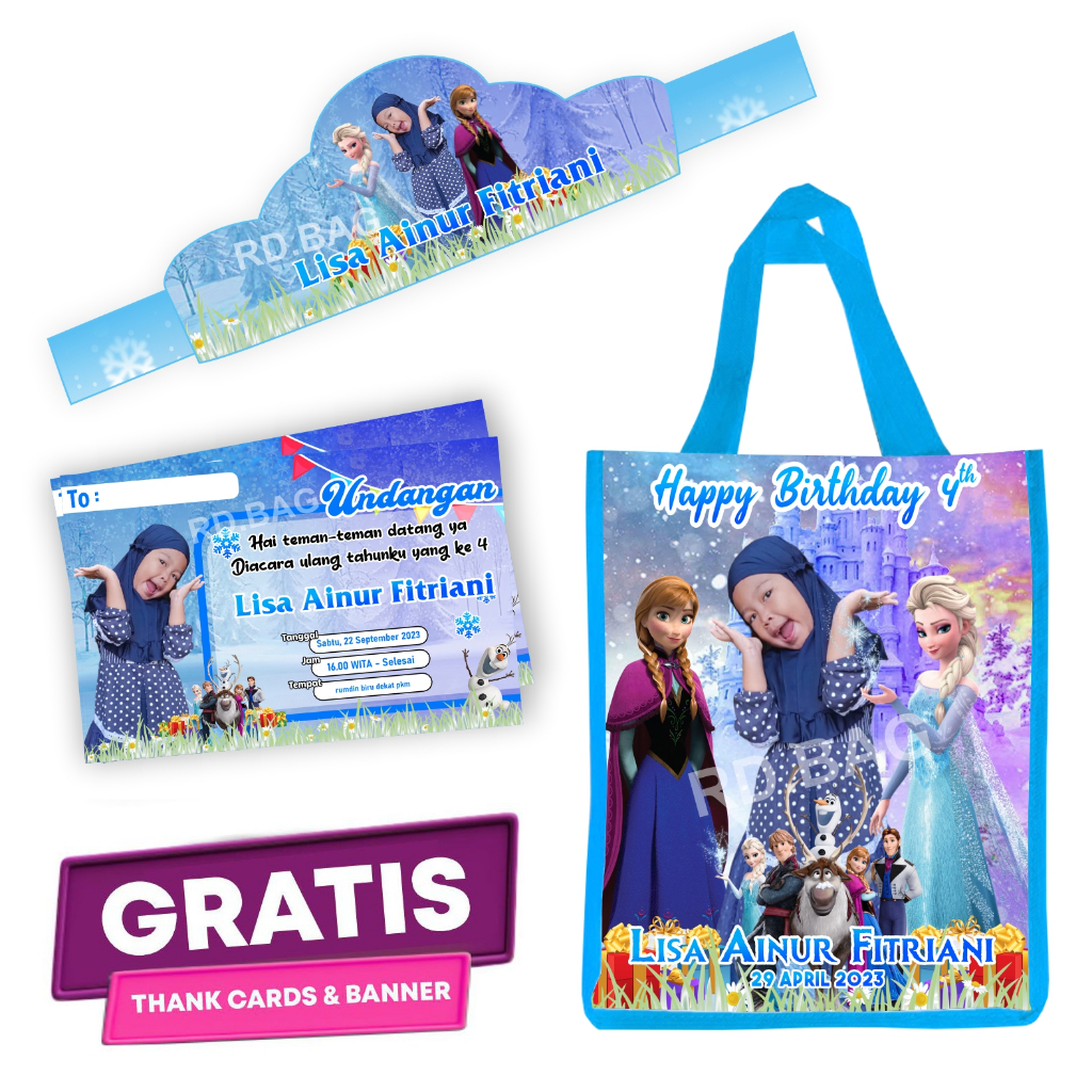 Jual Paket Ultah / Paket Ulang Tahun Anak / Tas Ultah anak Topi ...