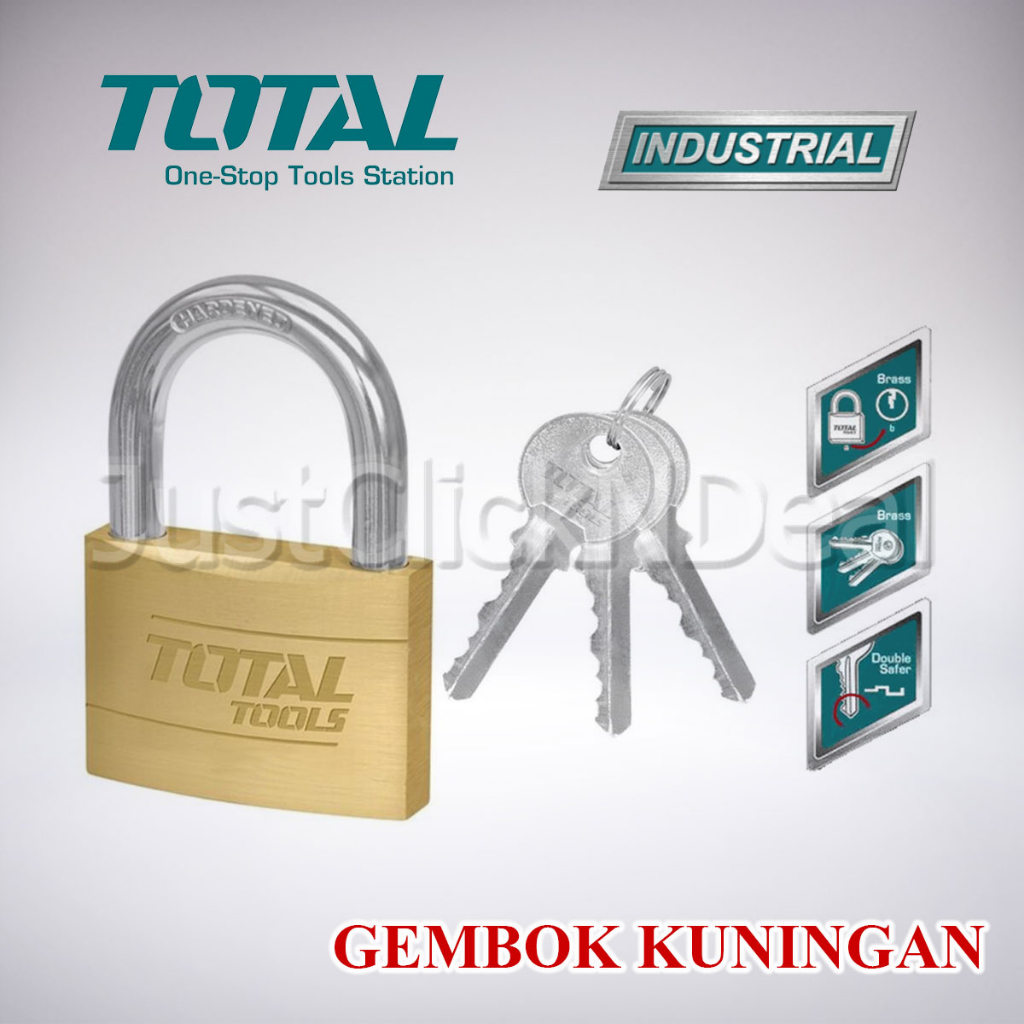 Jual TOTAL Gembok Ruko Gerbang Kuningan 30 40 50 60 mm Industrial Heavy ...
