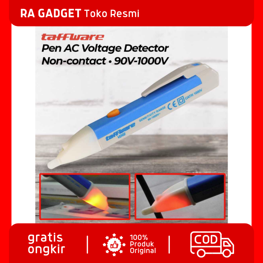 Jual Pen Non-contact AC Voltage Alert Detector 90V-1000V / Tespen ...