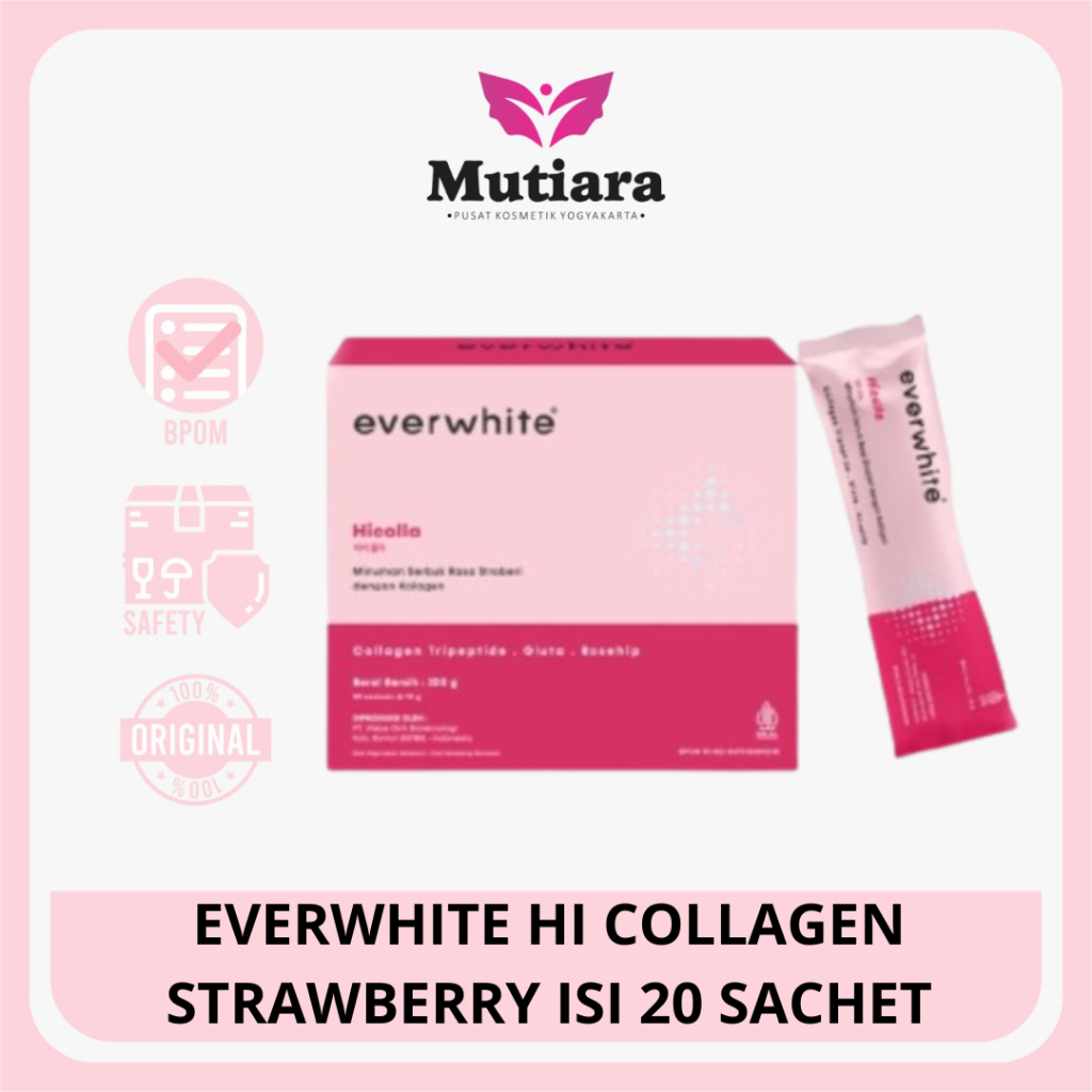 Jual EVERWHITE HI COLLAGEN STRAWBERRY ISI 20 SACHET | Shopee Indonesia