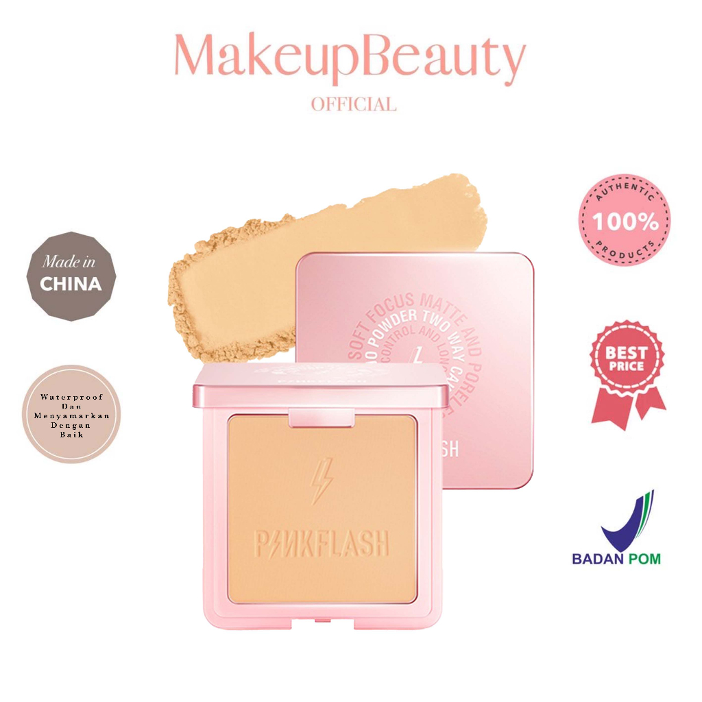 Jual PINKFLASH (PF-F17) More&More Mattifying Flawless Two Way Cake ...