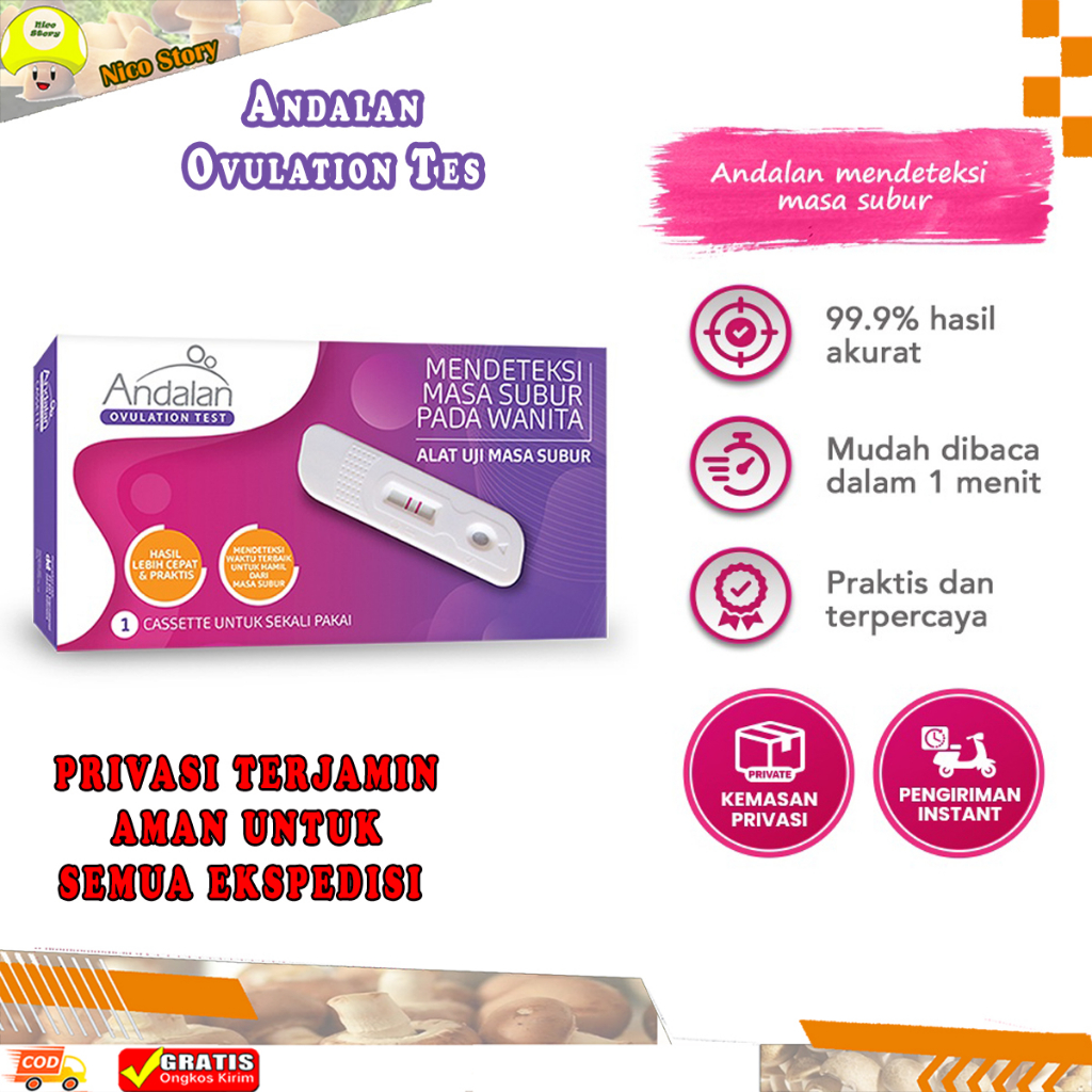 Jual (NCS) Andalan Ovulation Test Alat Tes Kesuburan Wanita Masa Subur ...