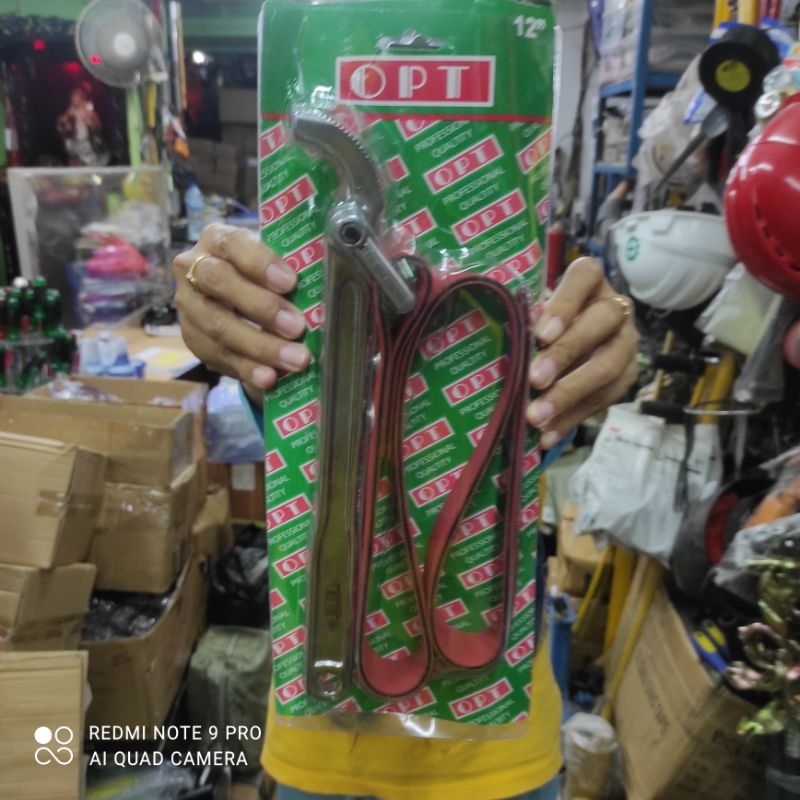 Jual Kunci Filter oil 12 inch OPT model sabuk Belt wrench oil | Shopee ...