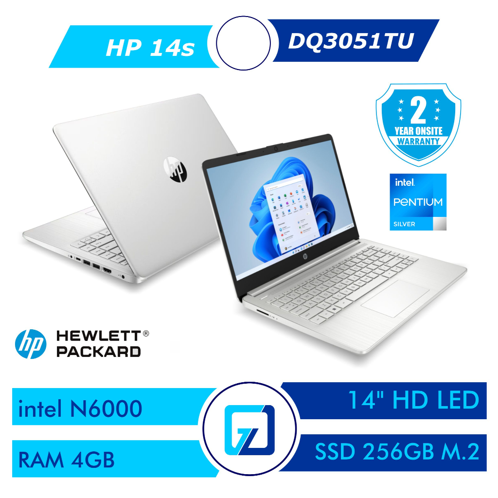 Jual HP 14s dq3051TU Intel Pentium Silver N6000 4GB SSD 256GB 14" Win11 ...
