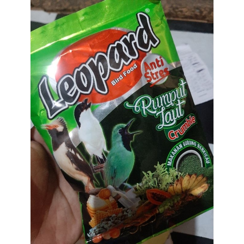 Jual Voer Pakan Burung Leopard rumput laut Hijau Halus & Kasar/ Leopard ...