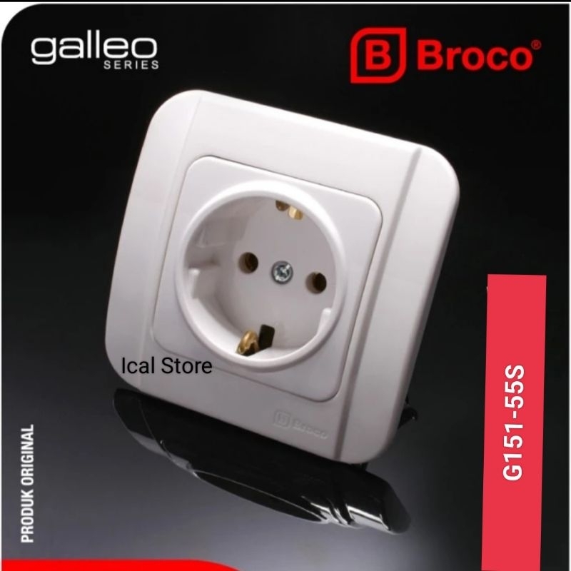 Jual Stop Kontak Broco G151-55S Galleo Socket Outlet Colokan Dinding ...