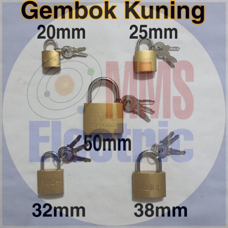 Jual Gembok Kuning 20mm/25mm/32mm/38mm | Shopee Indonesia