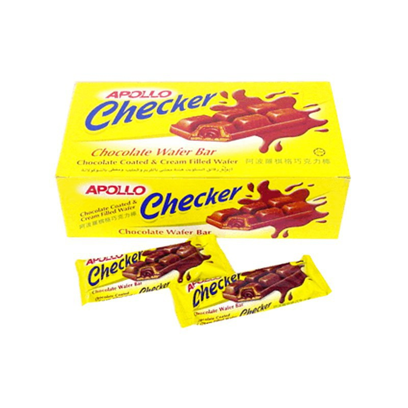 Jual Apollo Checker Chocolate Wafer Bar isi 24pcs | Shopee Indonesia