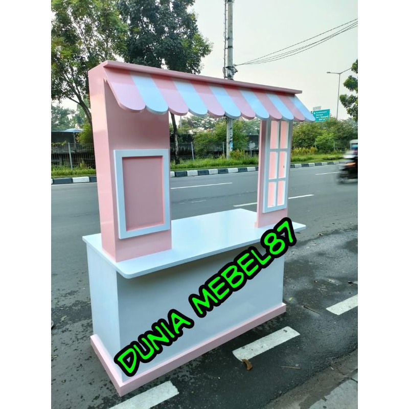 Jual gerobak kayu jati Belanda booth minimalis modern booth pameran ...