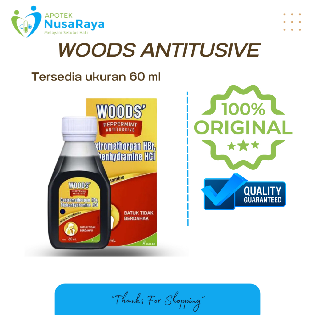 Jual Woods Peppermint Antitussive Sirup 60 ml/Woods Merah/Obat Batuk ...