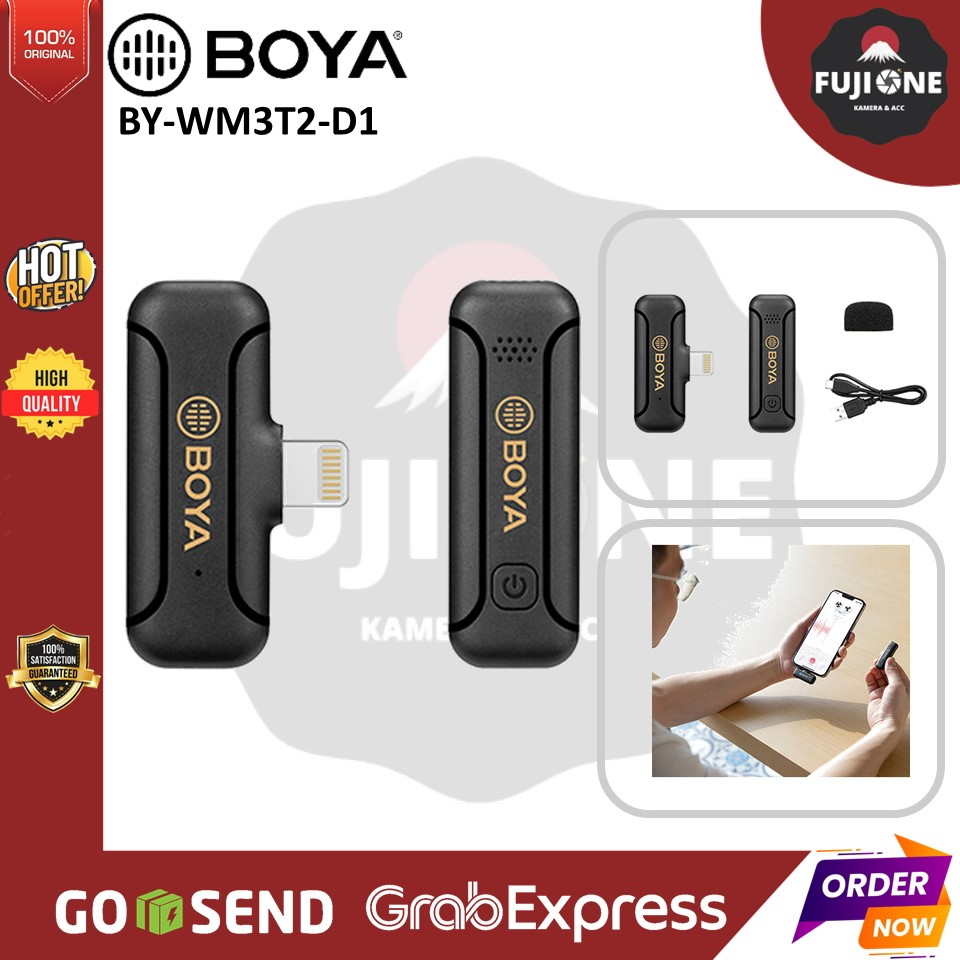 Jual Boya BY-WM3T2-D1 Mini 2.4Ghz Wireless Microphone | Shopee Indonesia
