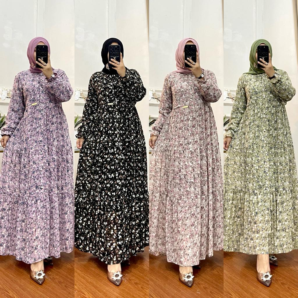 Jual GAMIS CERUTY KANCING MUTIARA KEMBANG TERBARU/GAMIS CERUTY BABYDOLL ...