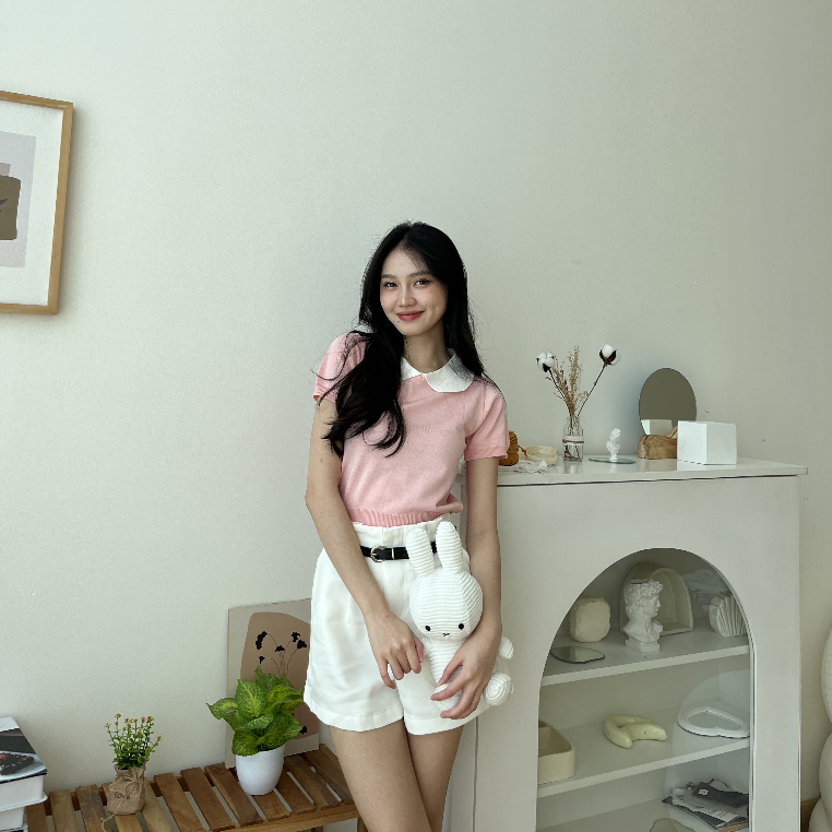 Jual Novi Collar Knit Top - Pakaian Wanita Casual - Atasan Rajut - Blouse Korean Style | Shopee ...