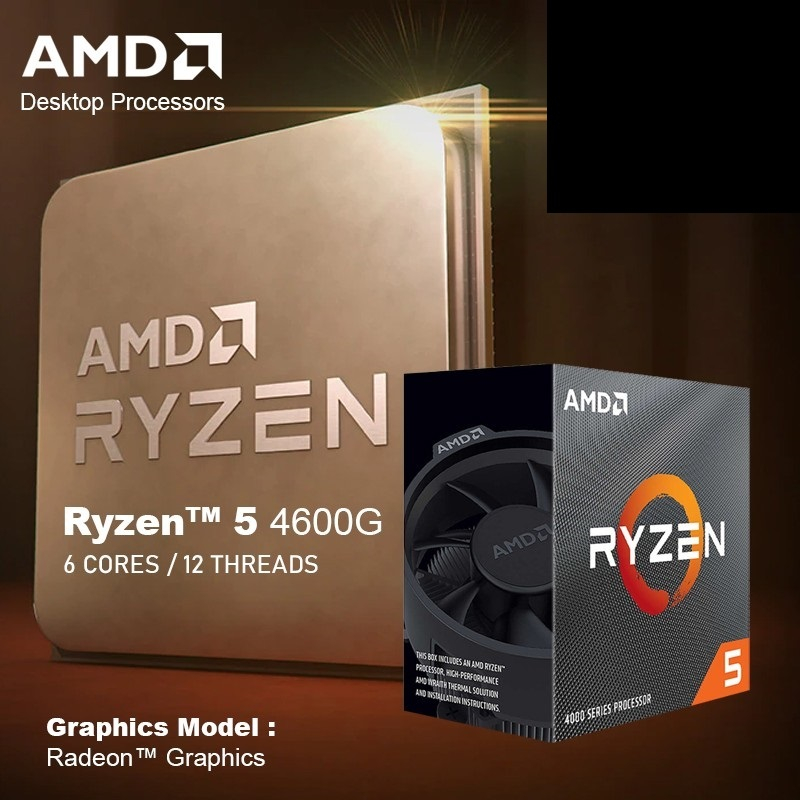 Jual AMD Ryzen 5 4600G 3.7Ghz Up To 4.2Ghz Cache 8MB 65W AM4 BOX with Radeon Graphic VGA ...