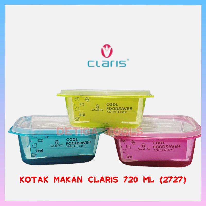 Jual CLARIS 2727 Kotak Makan Plastik Lunch Box SQ Foodsaver 720ML ...