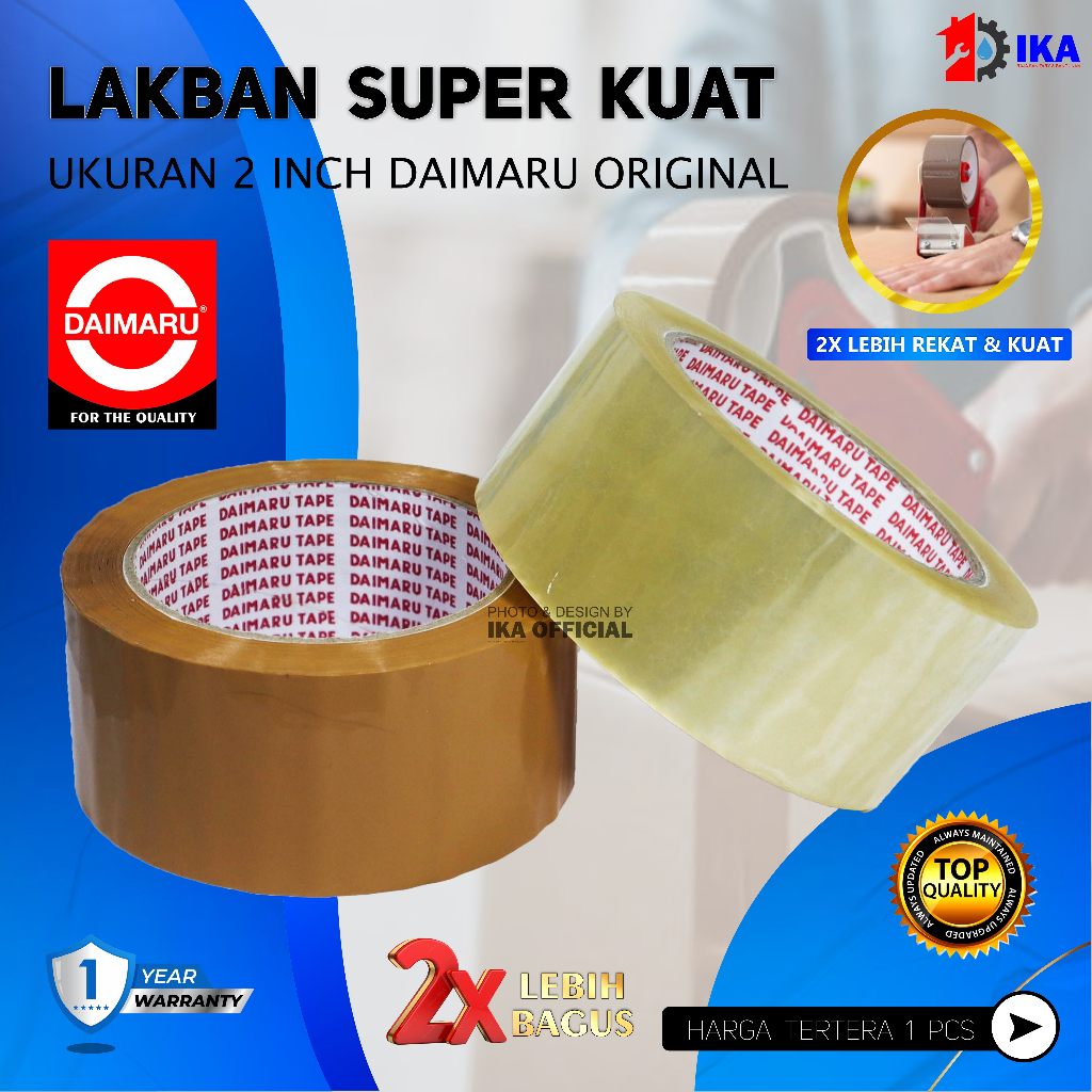 Jual LAKBAN COKLAT - LAKBAN BENING DAIMARU 2 INCH 100 YARD TEBAL / LAKBAN BENING COKLAT TERMURAH ...