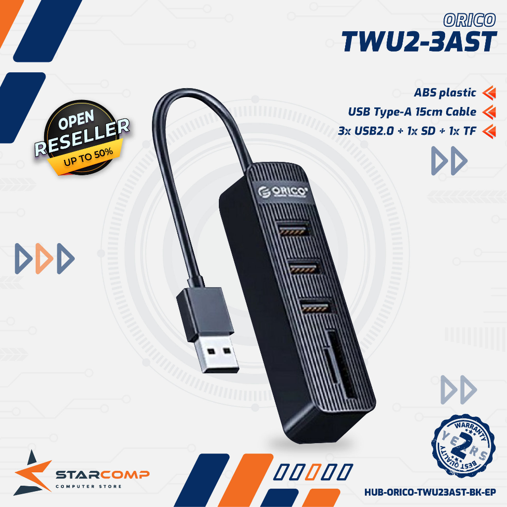 Jual ORICO USB HUB 5in1 3 Port USB 2.0 SD TF Card TWU2-3AST | Shopee Indonesia