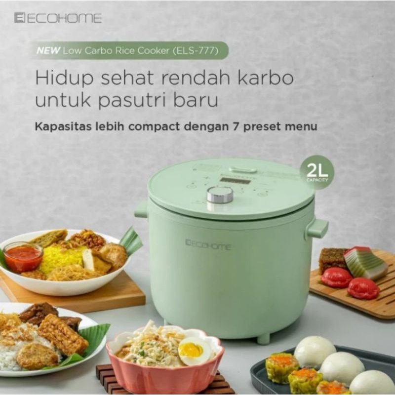 Jual Ecohome Rice Cokeer Low Carbo ELS-777-2L Tifani Green | Shopee Indonesia