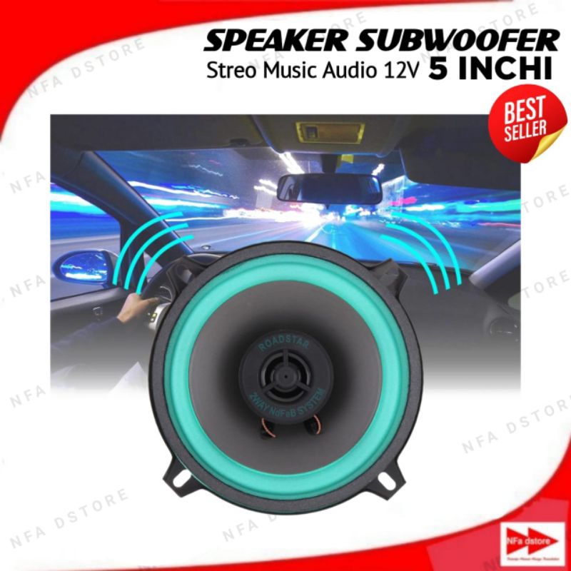 Jual Speaker Subwoofer Mobil Stereo Music Audio 100W 12V HIFI 5 Inchi 1 ...
