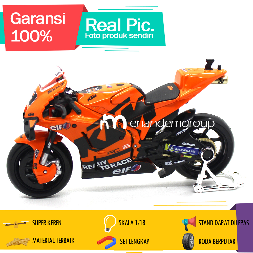 Jual Maisto Die Cast Miniatur Motor Moto GP KTM RC16 Factory Racing ...