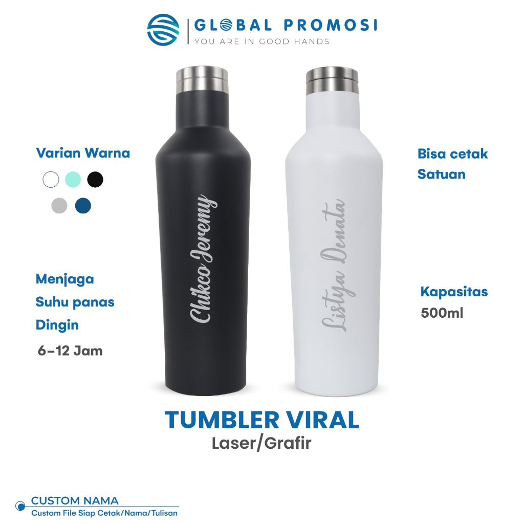 Jual Tumbler Custom Viral Stainless Laser Grafir Souvenir/Promosi Murah ...