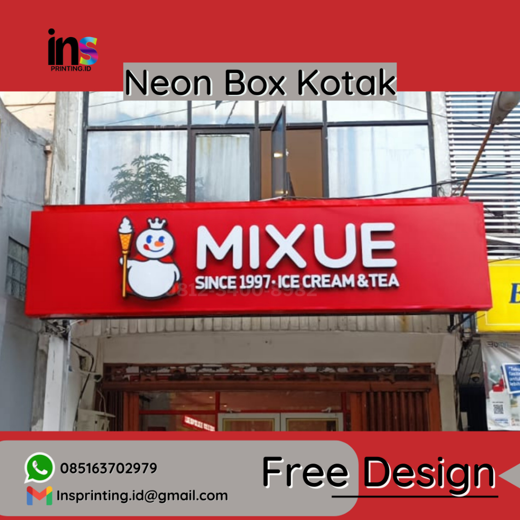 Jual Neon Box Akrilik Custom Kotak 2 sisi Free Breket Free Design ...
