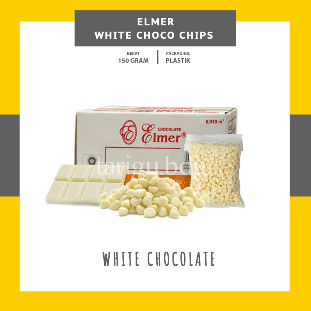 Jual CHOCOCHIPS WHITE 150GR - COKLAT CHIP ELMER - CONE CHOCO CHIPS ...