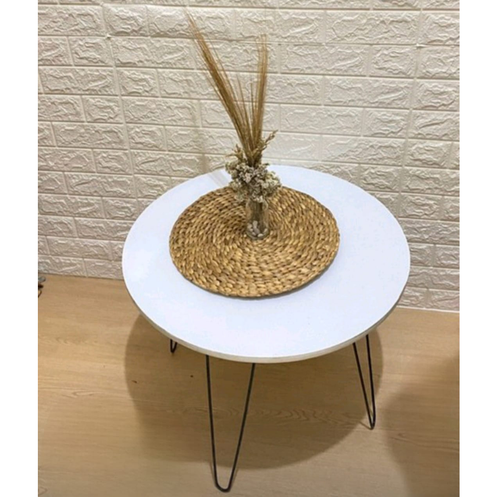 Jual Meja Bulat Dekorasi Mini PUTIH 60 cm/ Mini Meja Kopi Teras / Ruang ...