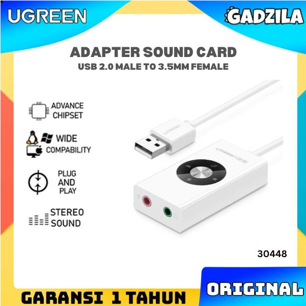 Jual UGREEN Sound Card Adaptor External Laptop Komputer USB to Dual ...
