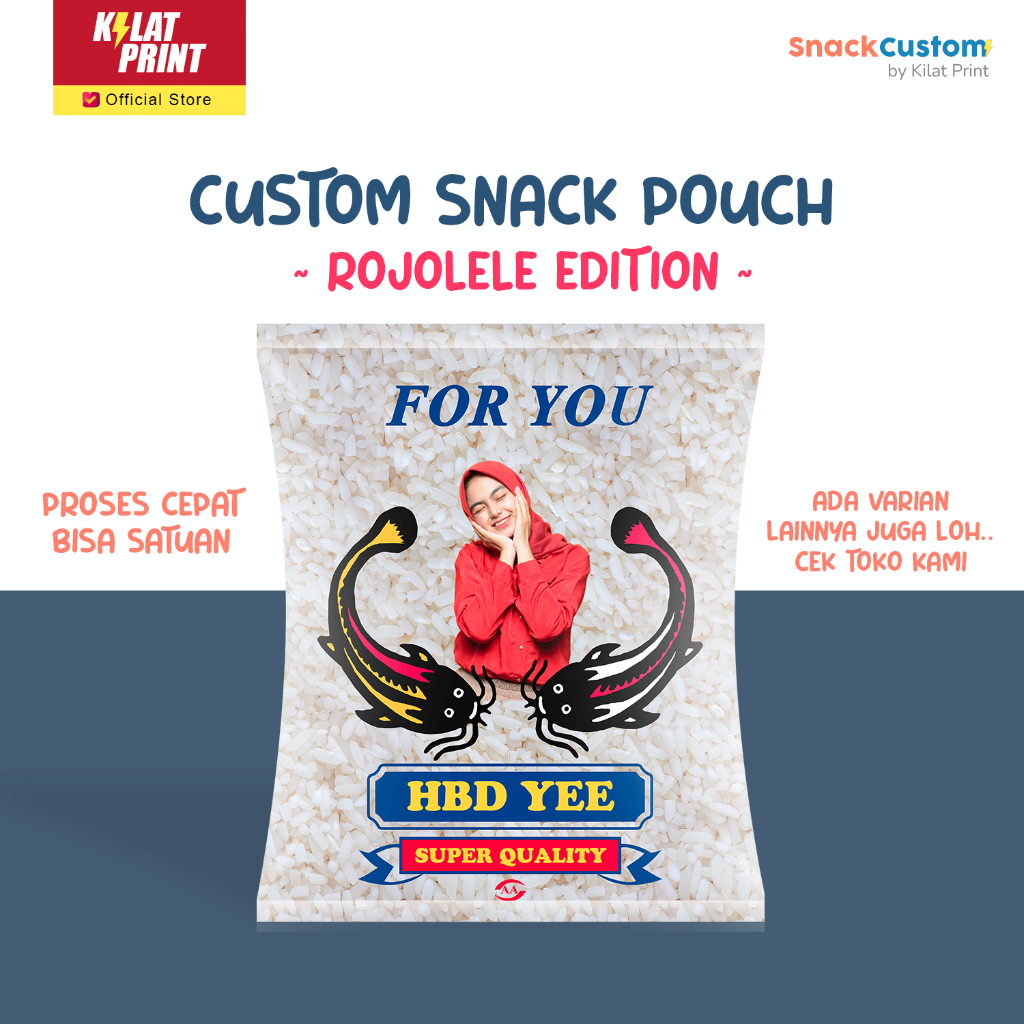 Jual Snack Custom Foto Teks Bungkus Pouch Jumbo Ala Rojolele Edition ...